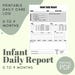 Infant Daily Report Sheet | Printable Baby Care Log | Daycare Tracking ...
