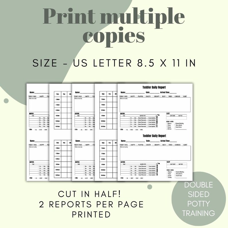 Toddler Daily Report Sheet | Printable Child Care Log | Daycare ...