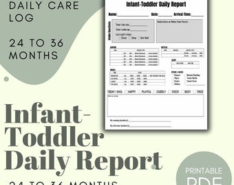 Infant Daily Report Sheet | Printable Baby Care Log | Daycare Tracking ...