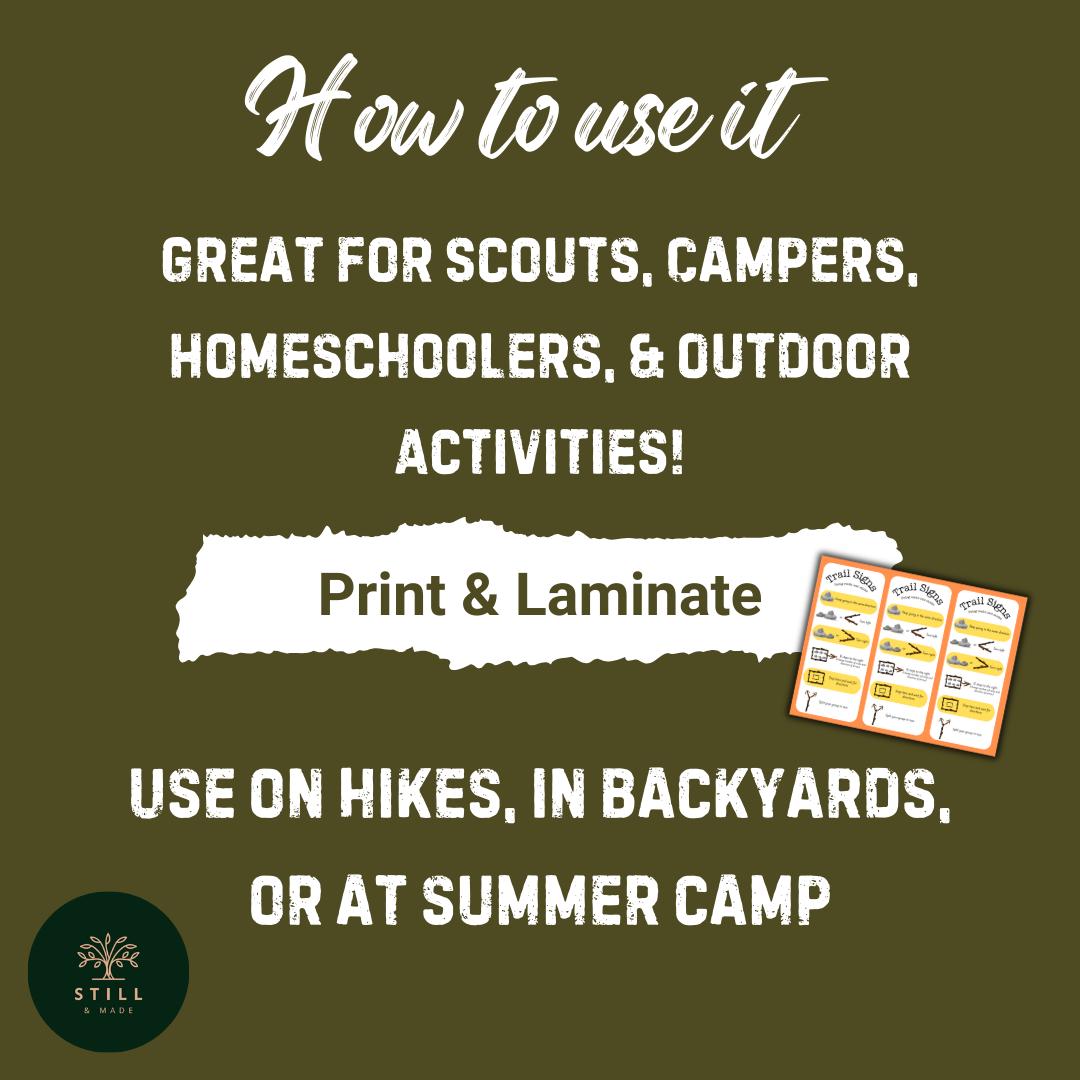 Printable Trail Signs Guide – Stick & Rock Symbols – Outdoor Nature ...