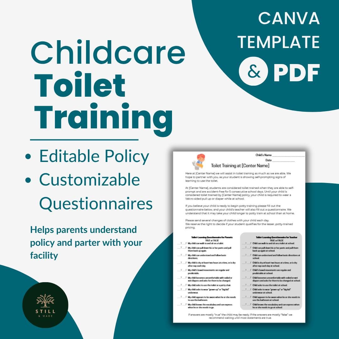 Editable Potty Training Policy & Questionnaire | Parent and Teacher ...