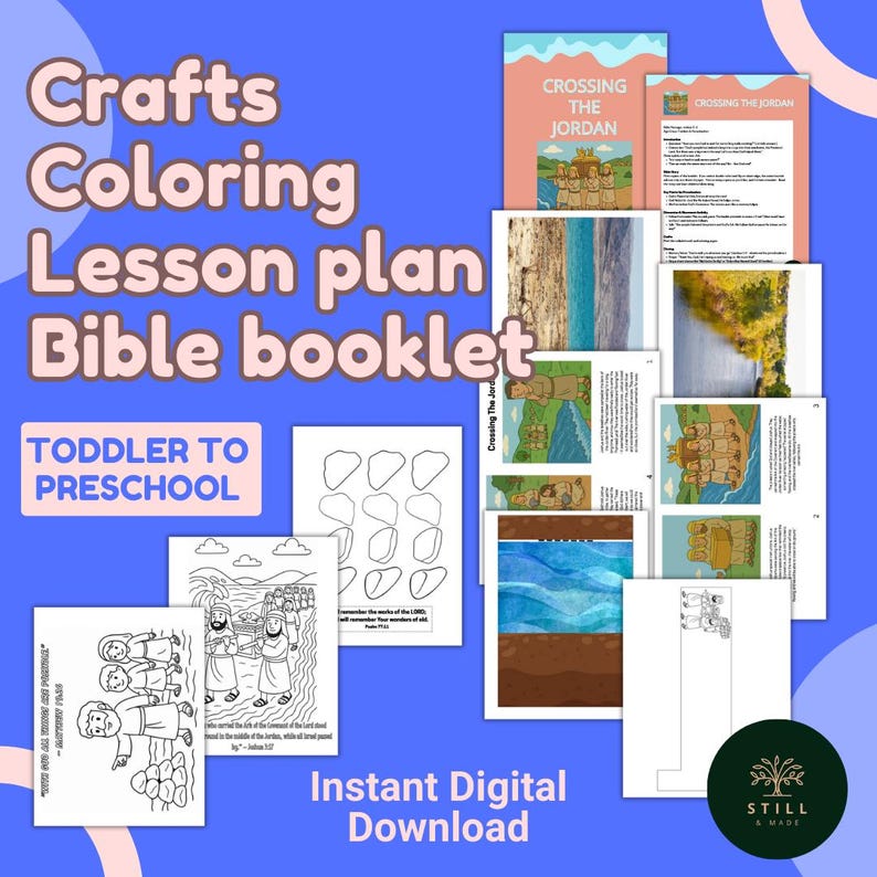 Crossing the Jordan Bible Lesson for Toddlers, Preschoolers | Joshua 3 ...