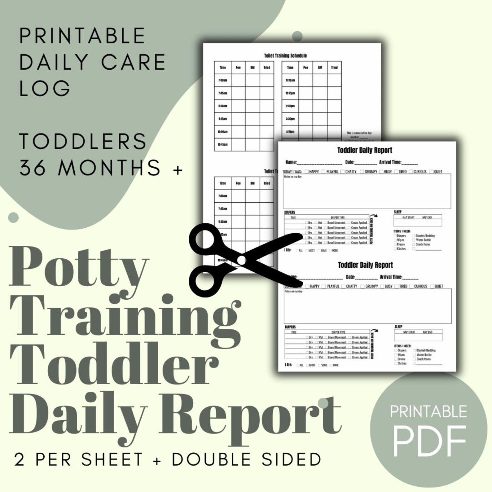 Toddler Daily Report Sheet | Printable Child Care Log | Daycare ...