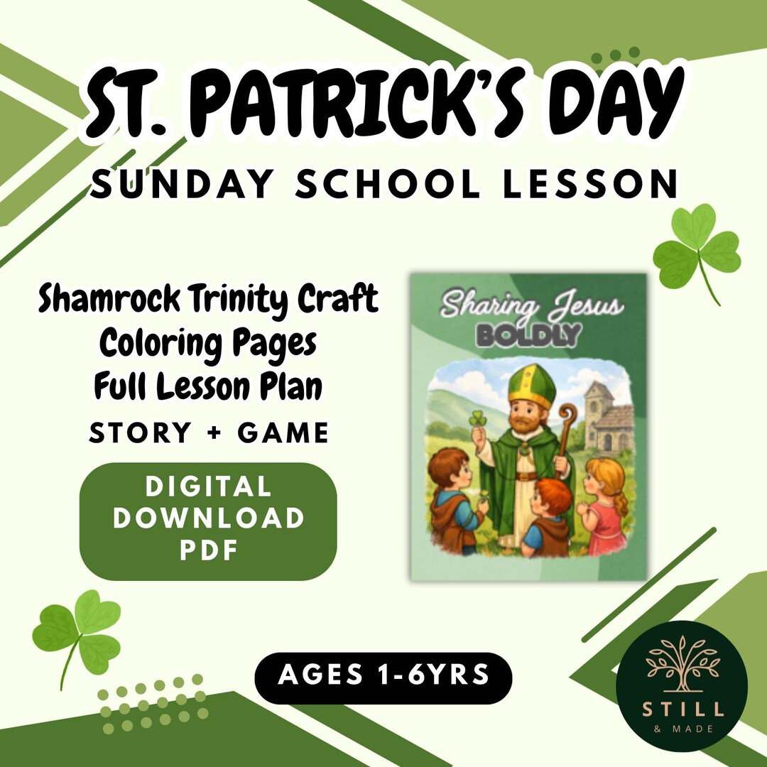 St. Patrick's Day Sunday School Lesson | Trinity Shamrock Craft ...