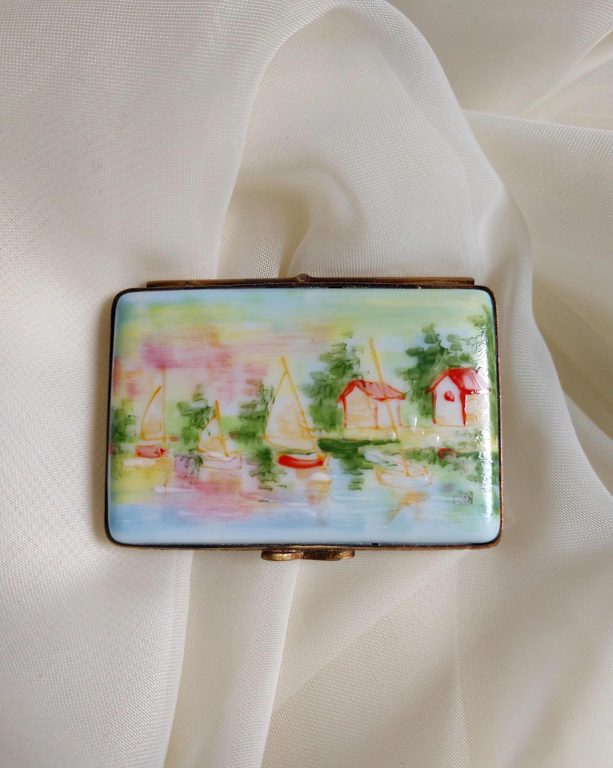 Limoges Painted Monet Trinket Box - Etsy