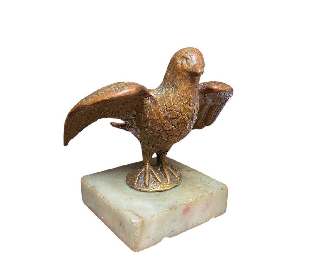 Bronze Statue of A Dove With Wings Spread on Marble Base - Etsy