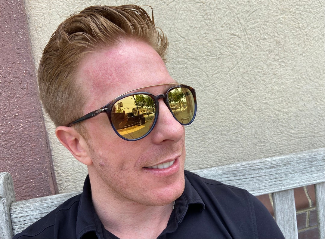 Persol Gold Men’s Mirrored Sunglasses Terra E Oceano 9045/W4 - Etsy