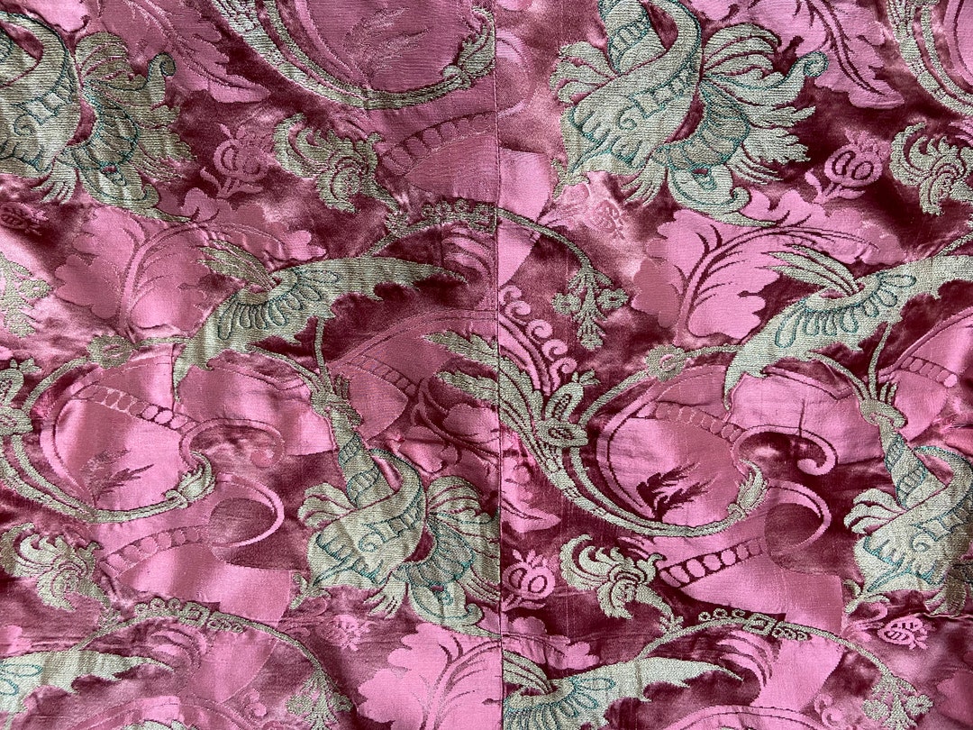 French Bizarre Antique Textile With Gold Border - Etsy