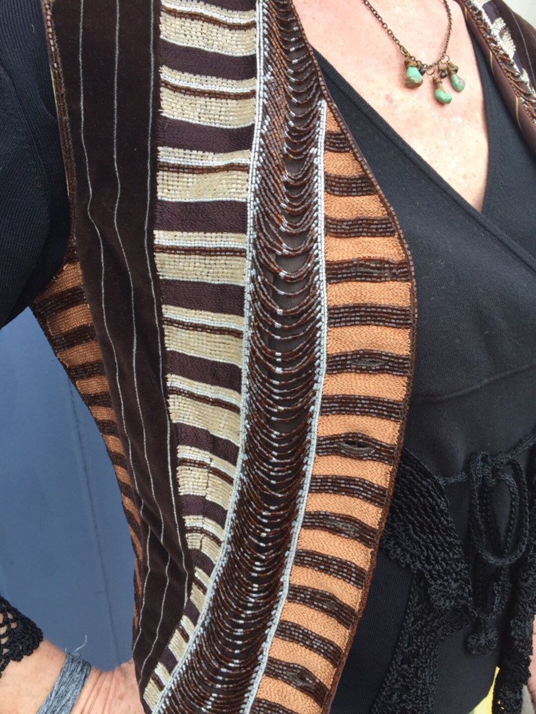 Theatrical piano Keys Beaded Vintage Vest - Etsy