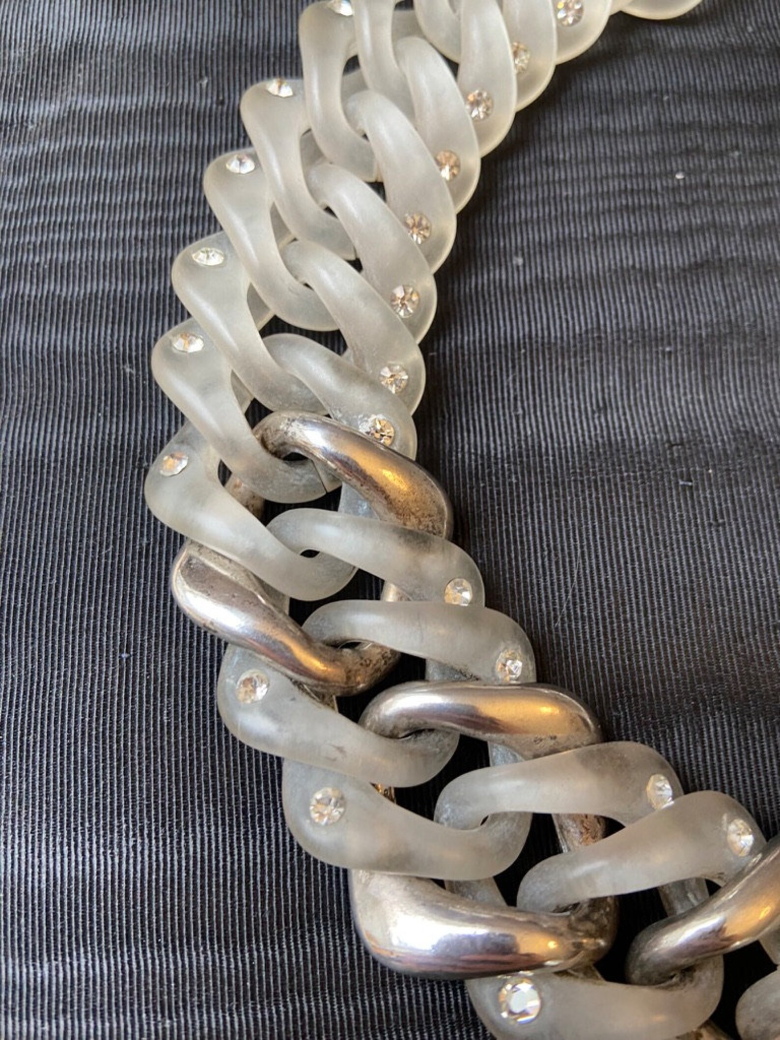 Lucite and Silver Chunky Choker Necklace - Etsy