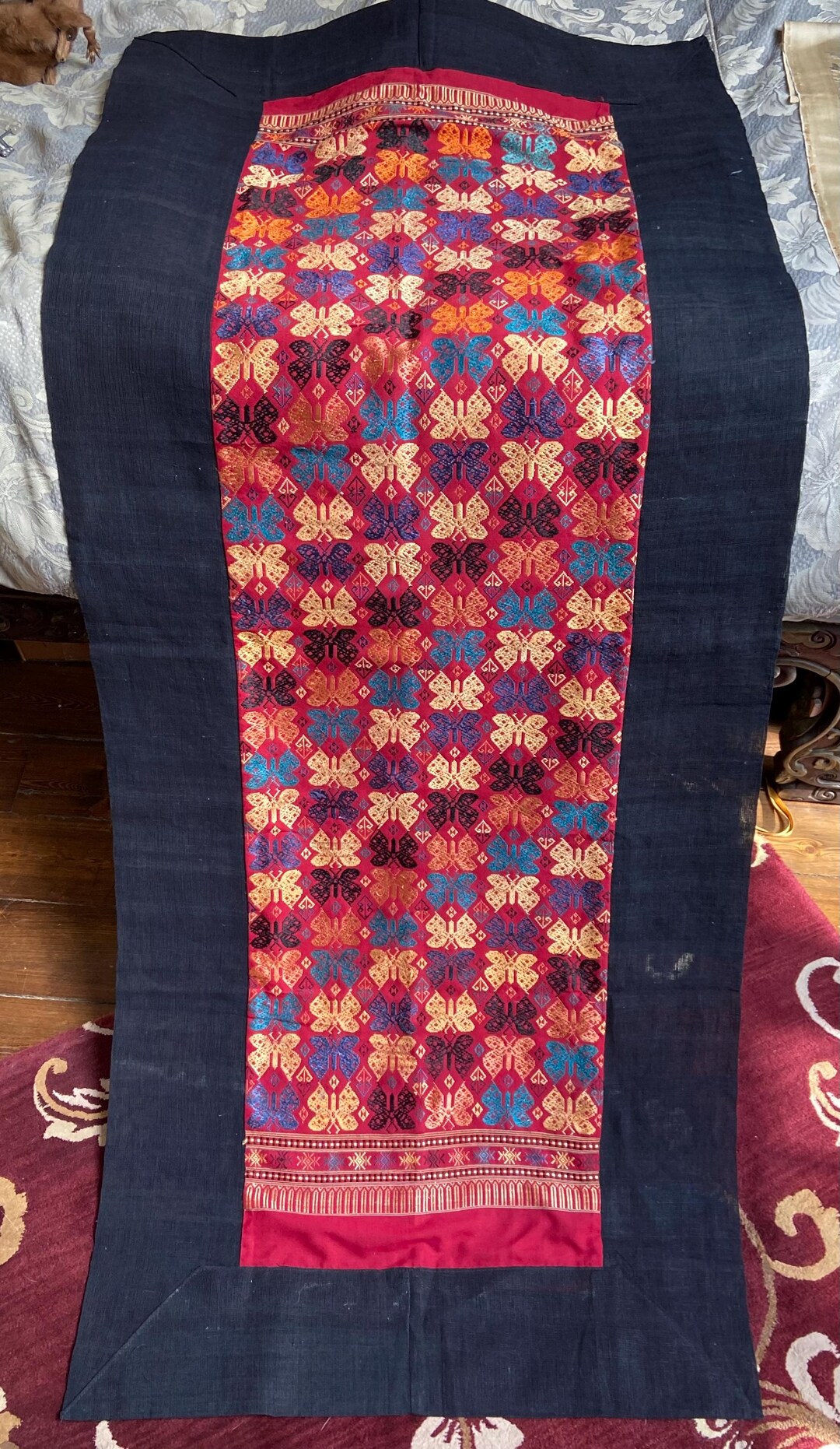 Southeast Asian Vintage Butterfly Embroidered Textile 78" X 32" - Etsy