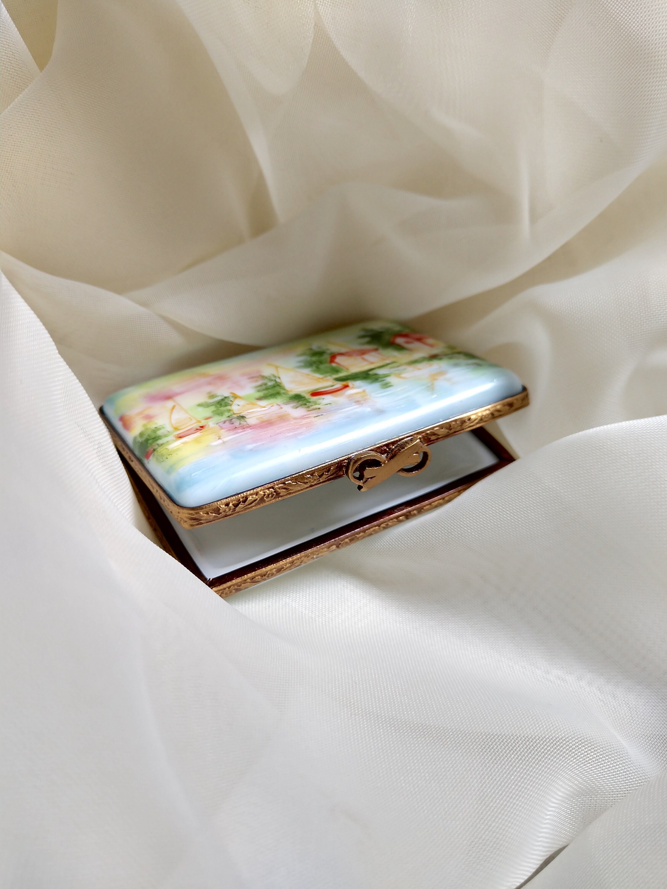 Limoges Painted Monet Trinket Box - Etsy