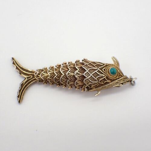Articulated Filigree Fish Pomander Pendant Chinese Gilt Silver - Etsy