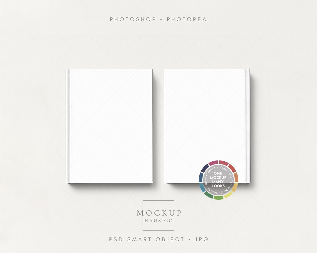 Front/back Hardcover Journal Mockup PSD 6x8 Book Mock up | Make ...