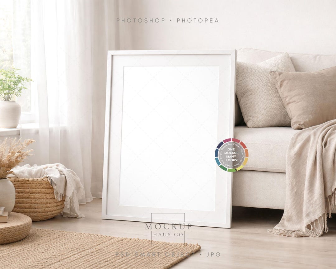 Any-color Poster Frame Mockup PSD | DIN A Wall Art Mock up | Color ...