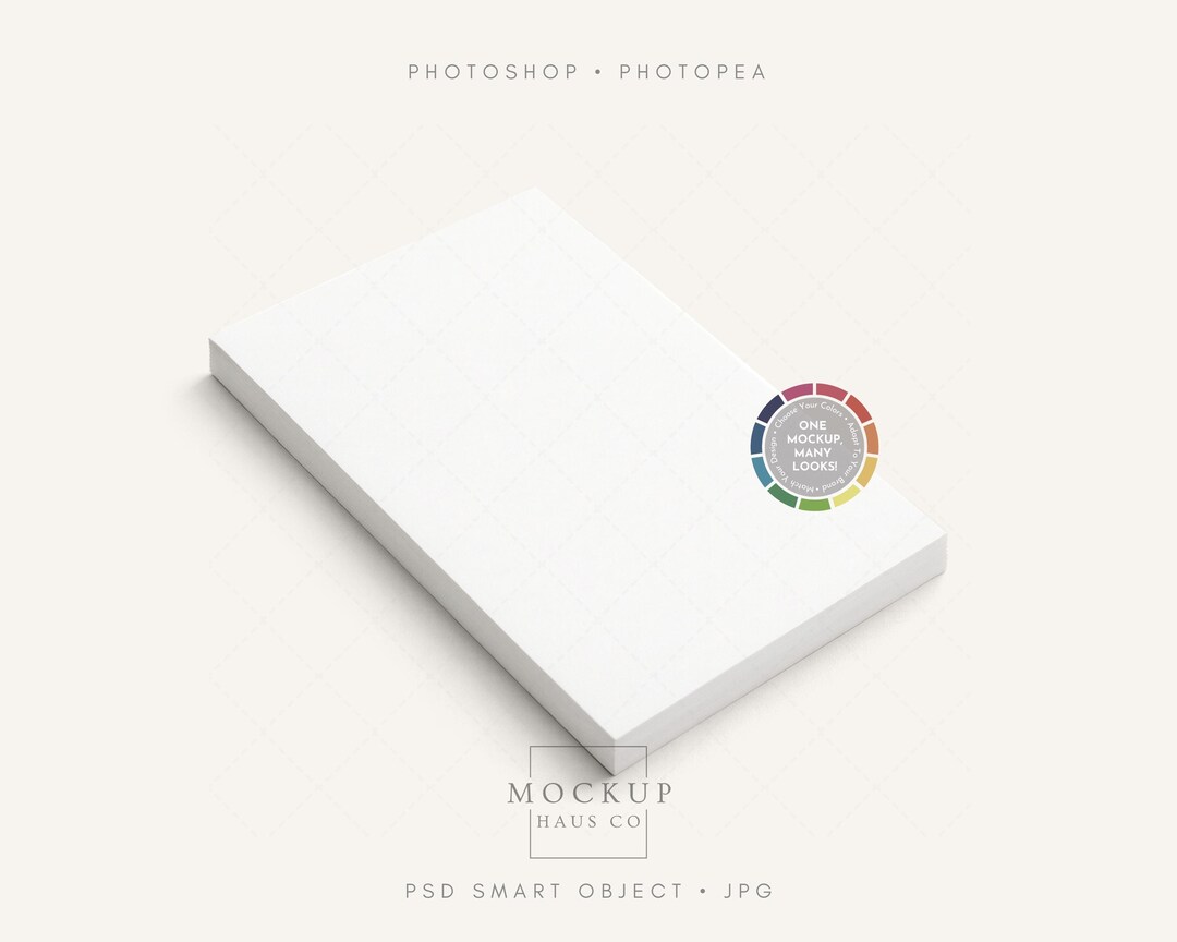 4x6 Notepad Mockup PSD | Note Pad Mockup With Realistic Edge and Color ...