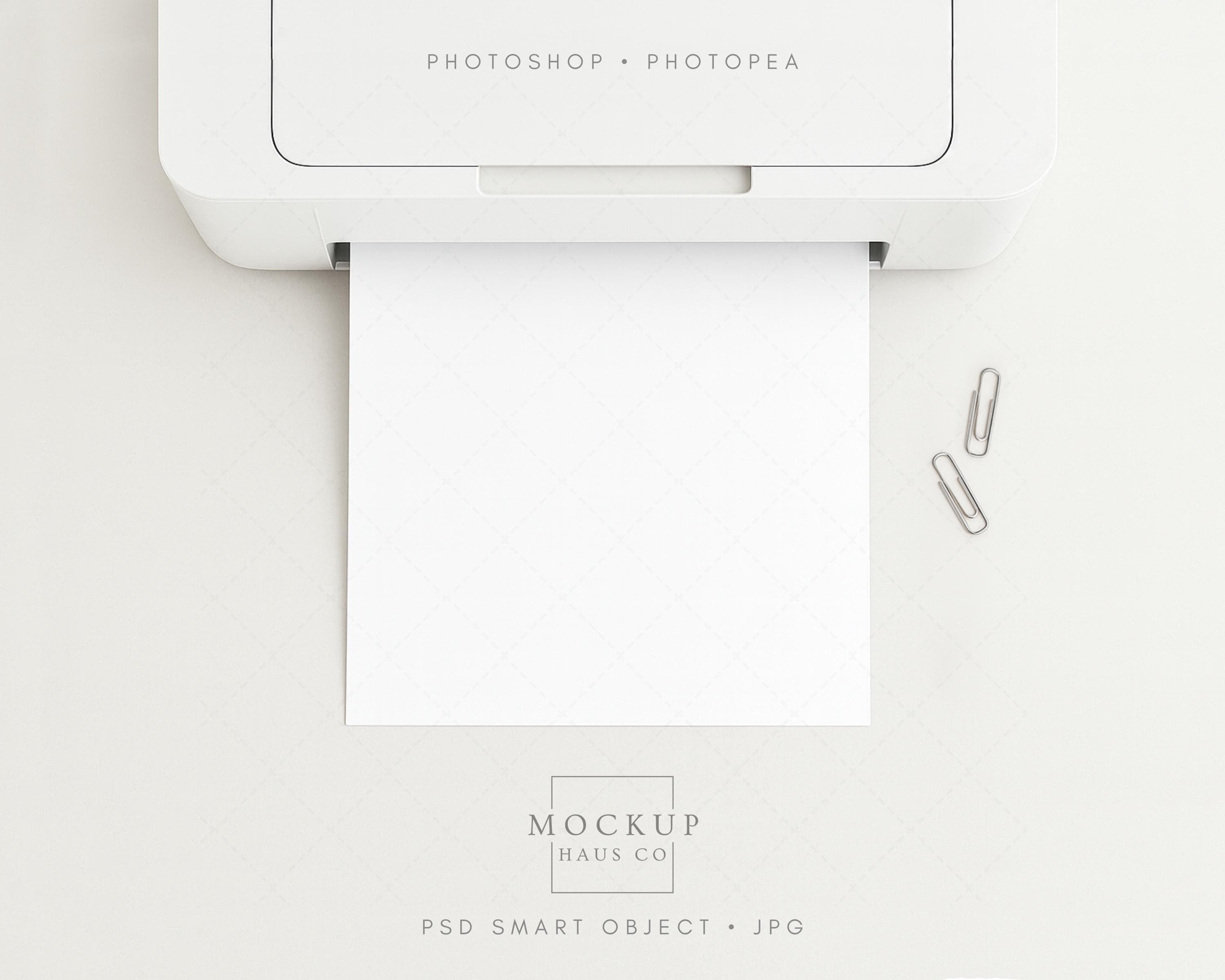 Minimalist Printer Mockup PSD | 8.5x11 Printable Art Mockup of Paper ...