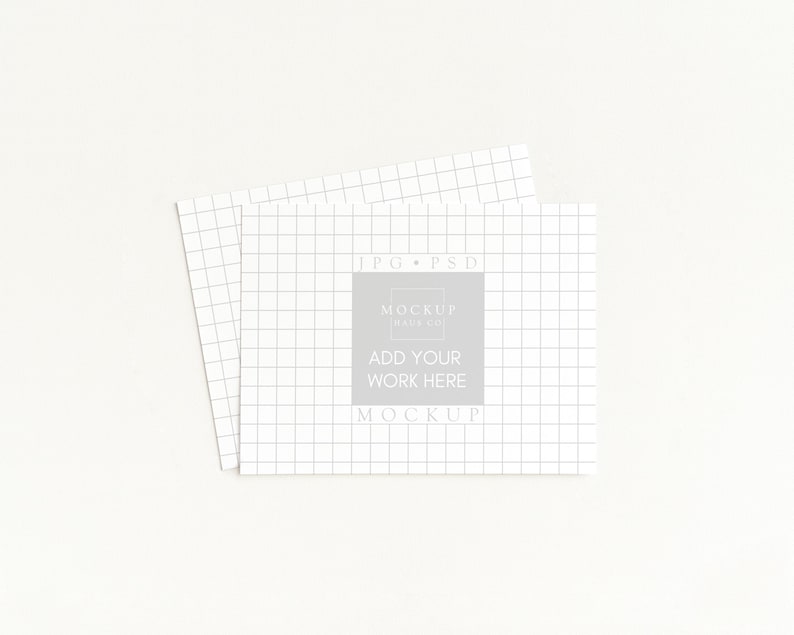 A2 Card Mockup for Designers Horizontal Front and Back Flat Lay ...