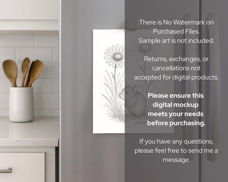 Fridge Mockup PSD Printable Mockup 8.5x11 Mockup Paper on Refrigerator ...