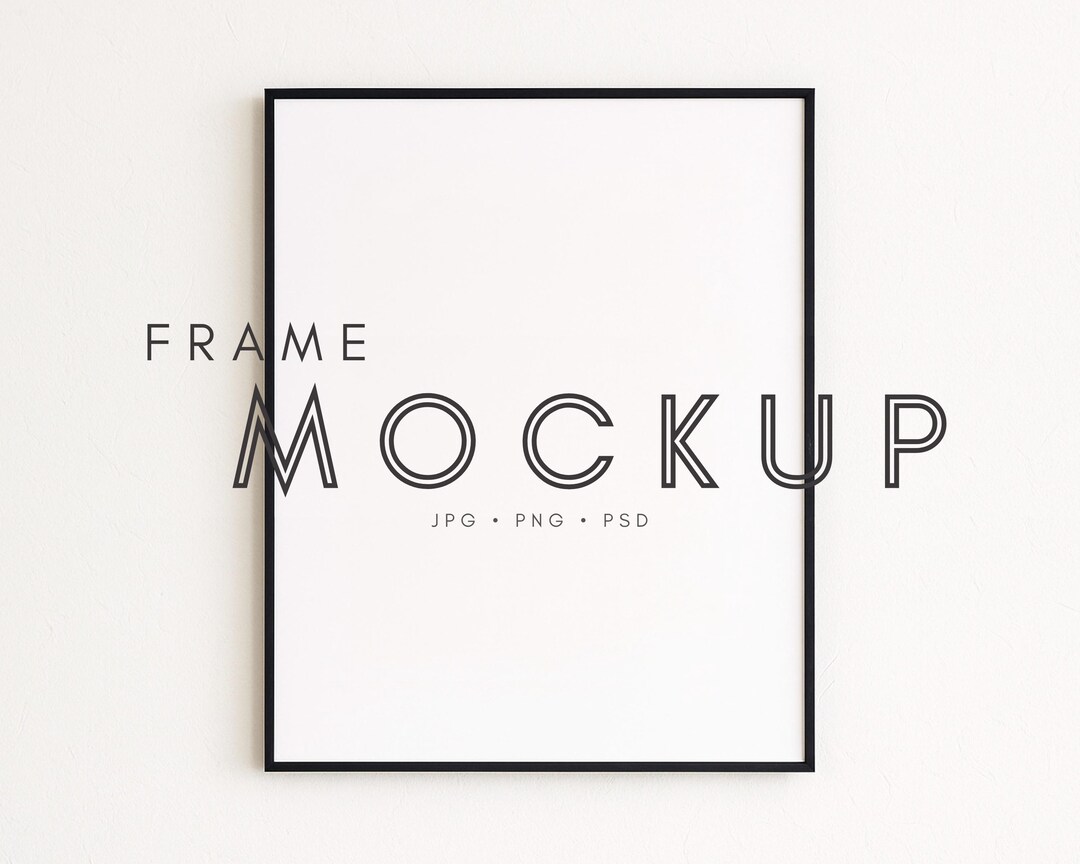 Basic Frame Mockup, Thin Vertical Black Poster Display Template ...