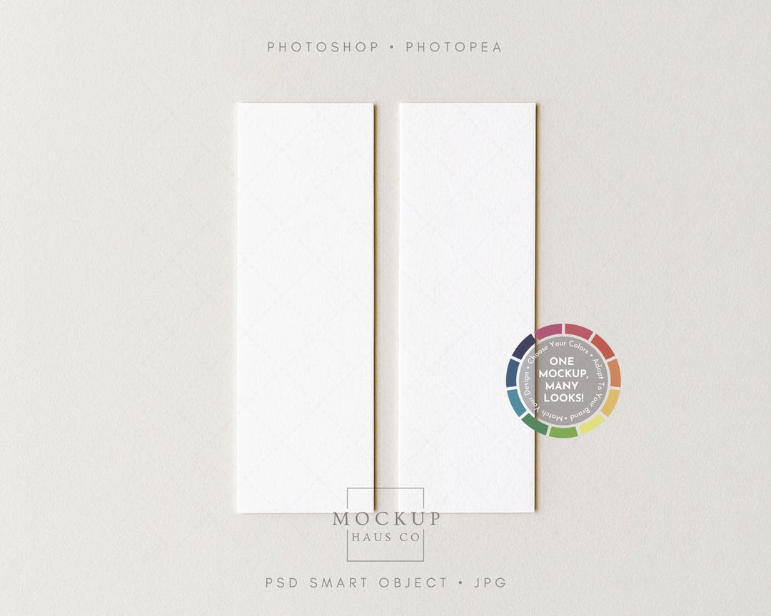 Simple 2x6 Bookmark Mockup Printable Bookmark Mockup Bookmark Mock up ...
