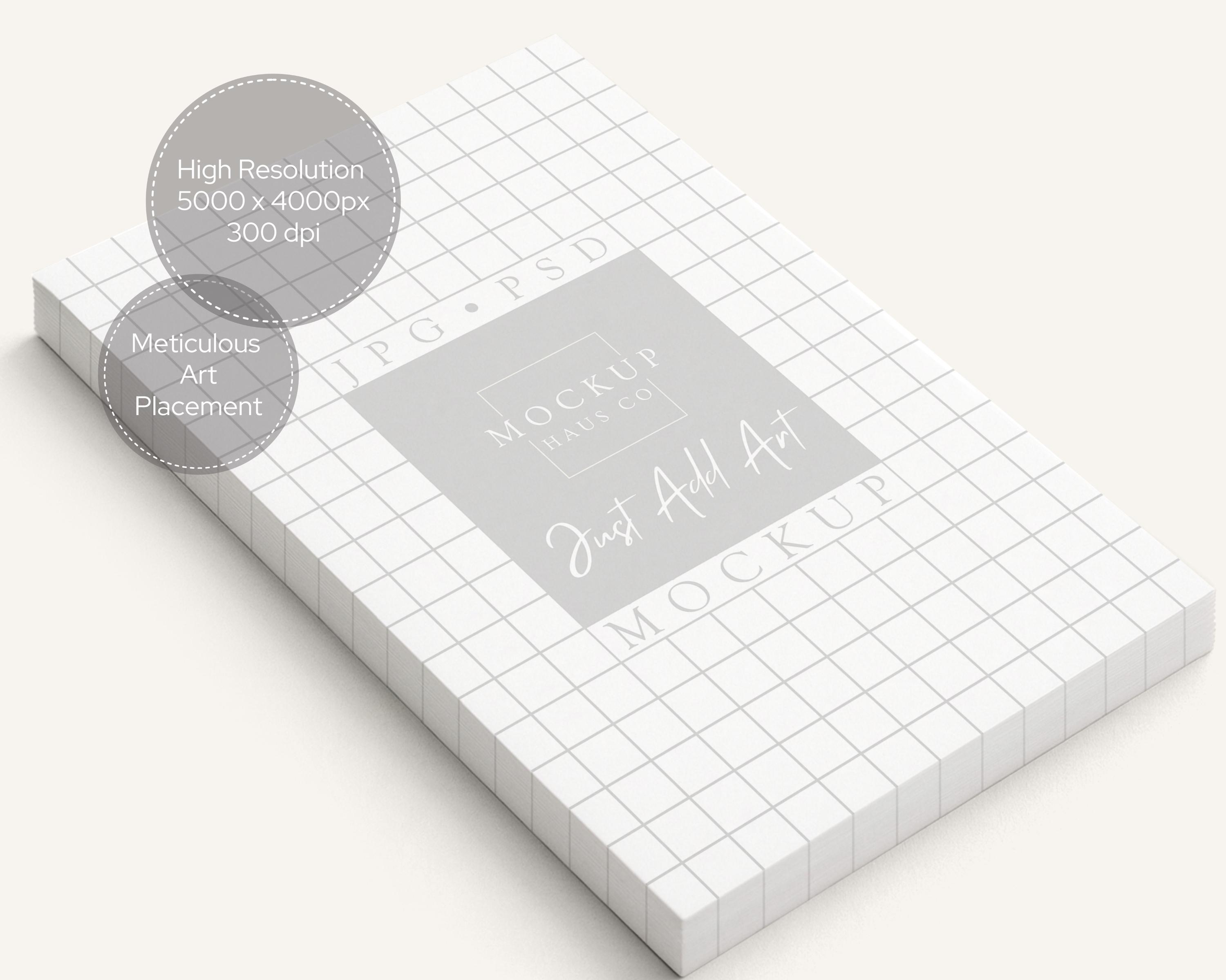 4x6 Notepad Mockup PSD | Note Pad Mockup With Realistic Edge and Color ...