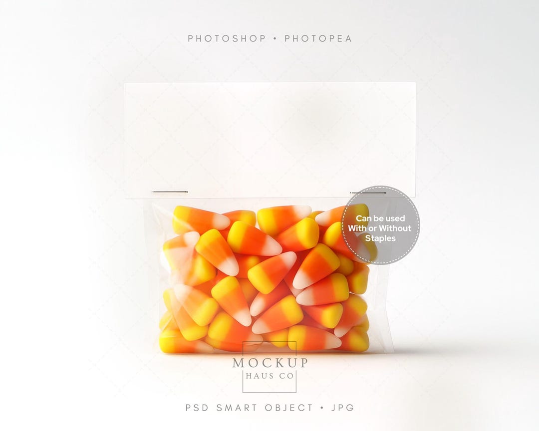 Treat Bag Topper Mockup PSD for Halloween Printable Designers Packaging ...