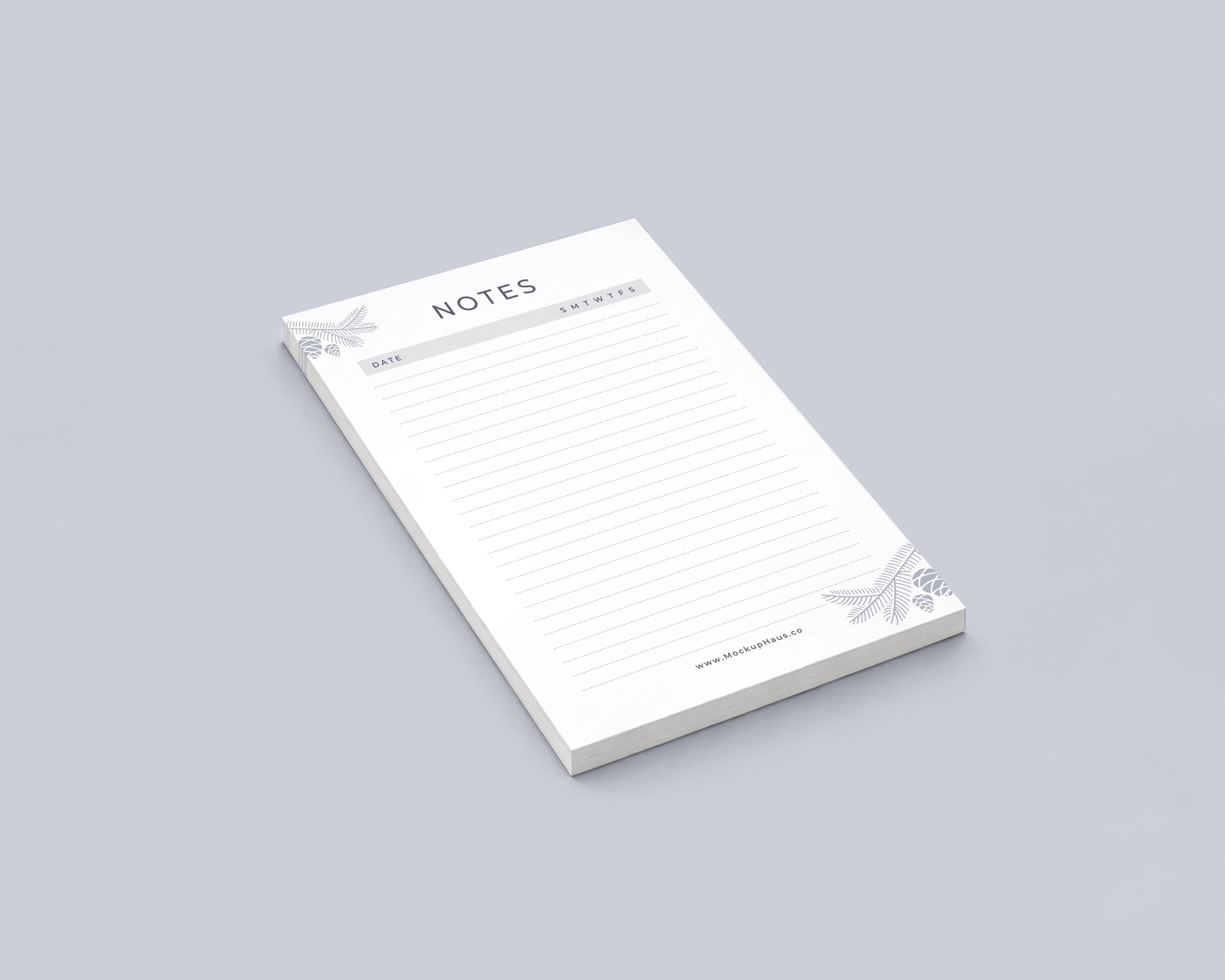 4x6 Notepad Mockup PSD | Simple Pad of Paper With Realistic Edge Detail ...