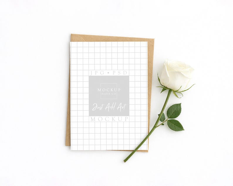 3 Invitation Card Mockups PSD | 5x7/square Cards With Envelope | 4 Rose ...