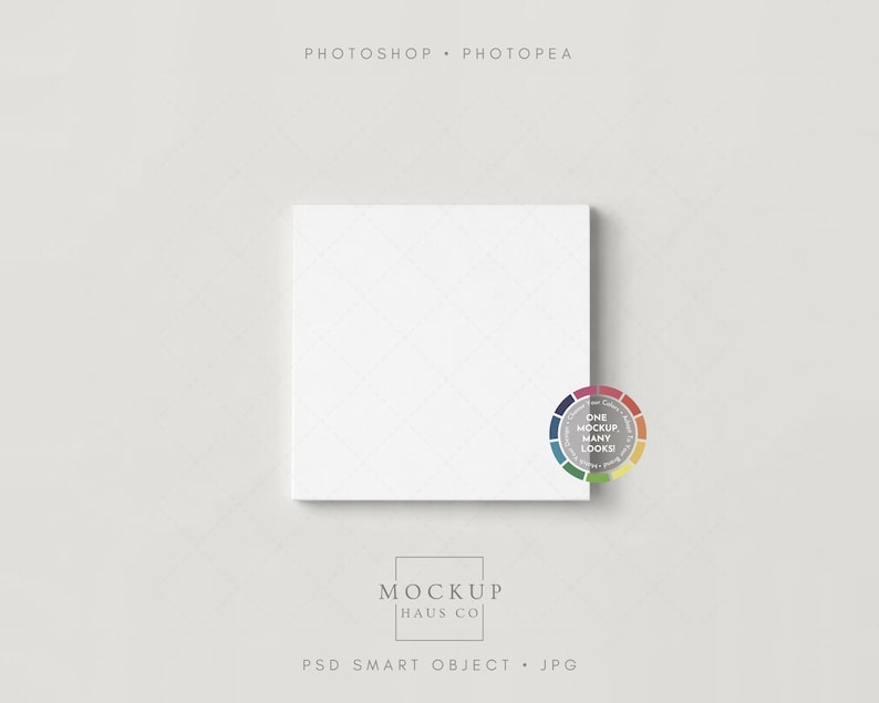 Square Notepad Mockup PSD | Simple 3x3 Memo Pad Mock up | Color ...