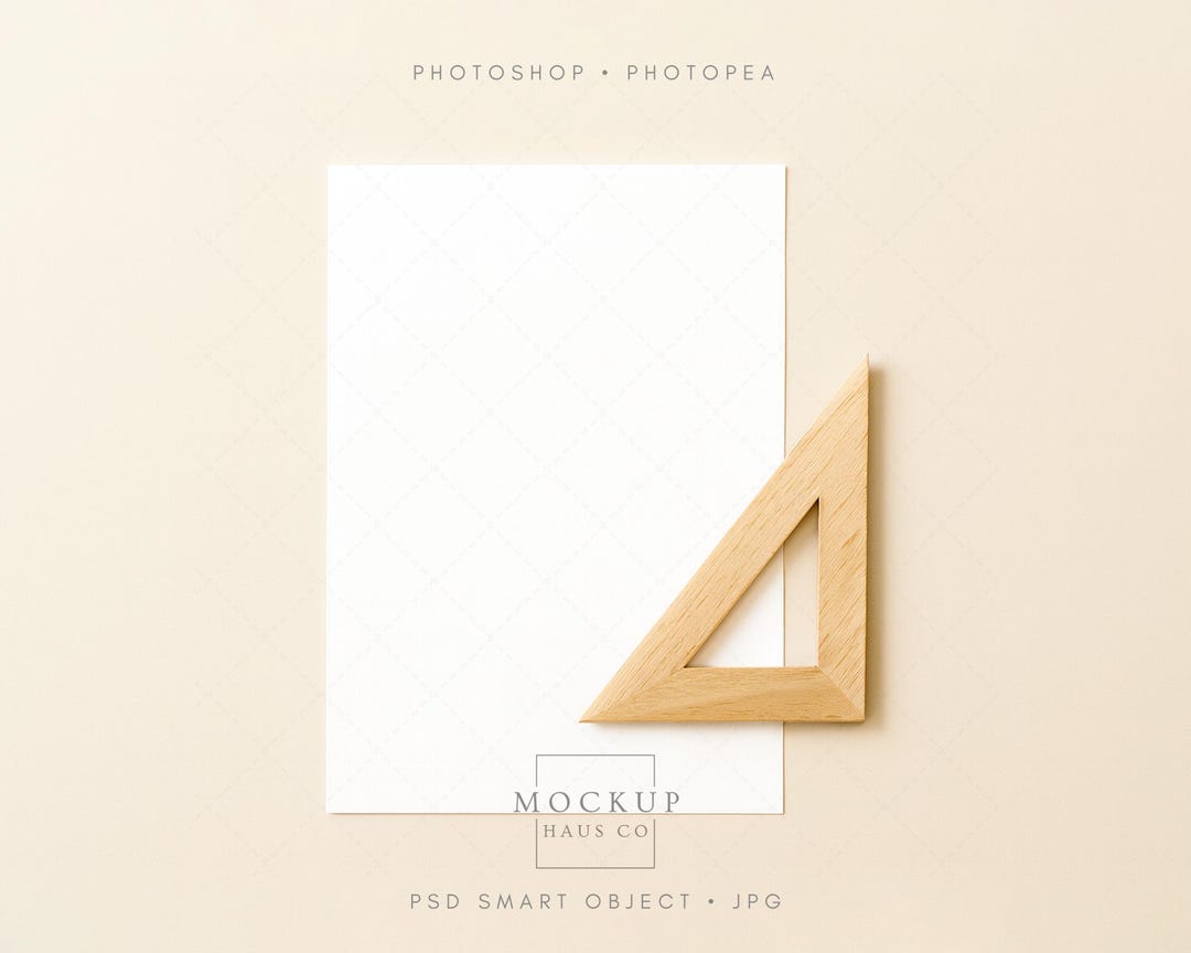 Math Printable Mockup: A4 Paper Mockup, Wooden Ruler Accent, for ...