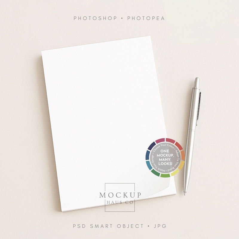 5x7 Notepad Mock Up - Etsy