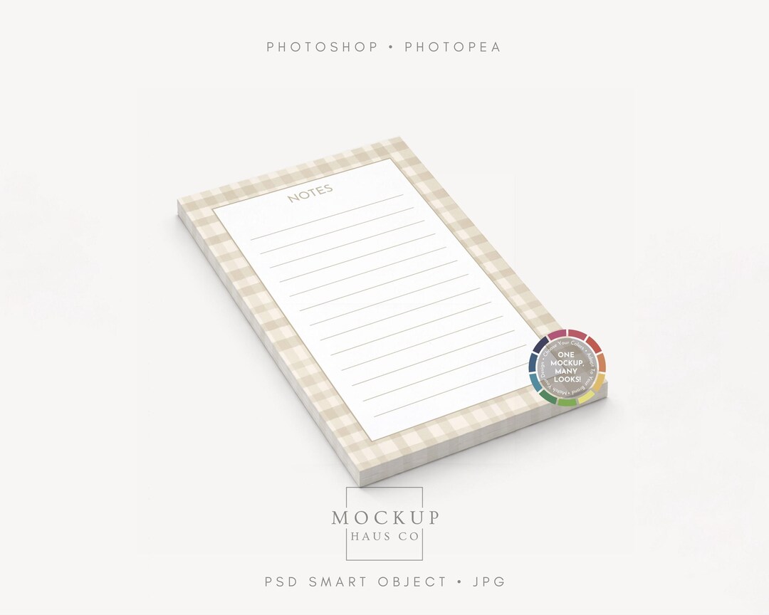 4x6 Notepad Mockup PSD | Simple Pad of Paper With Realistic Edge Detail ...