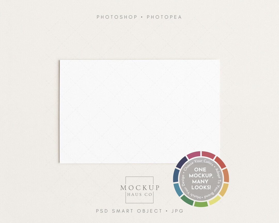 5.5x8.5 Half Sheet Paper Mockup Horizontal Stationery Flatlay Shower ...