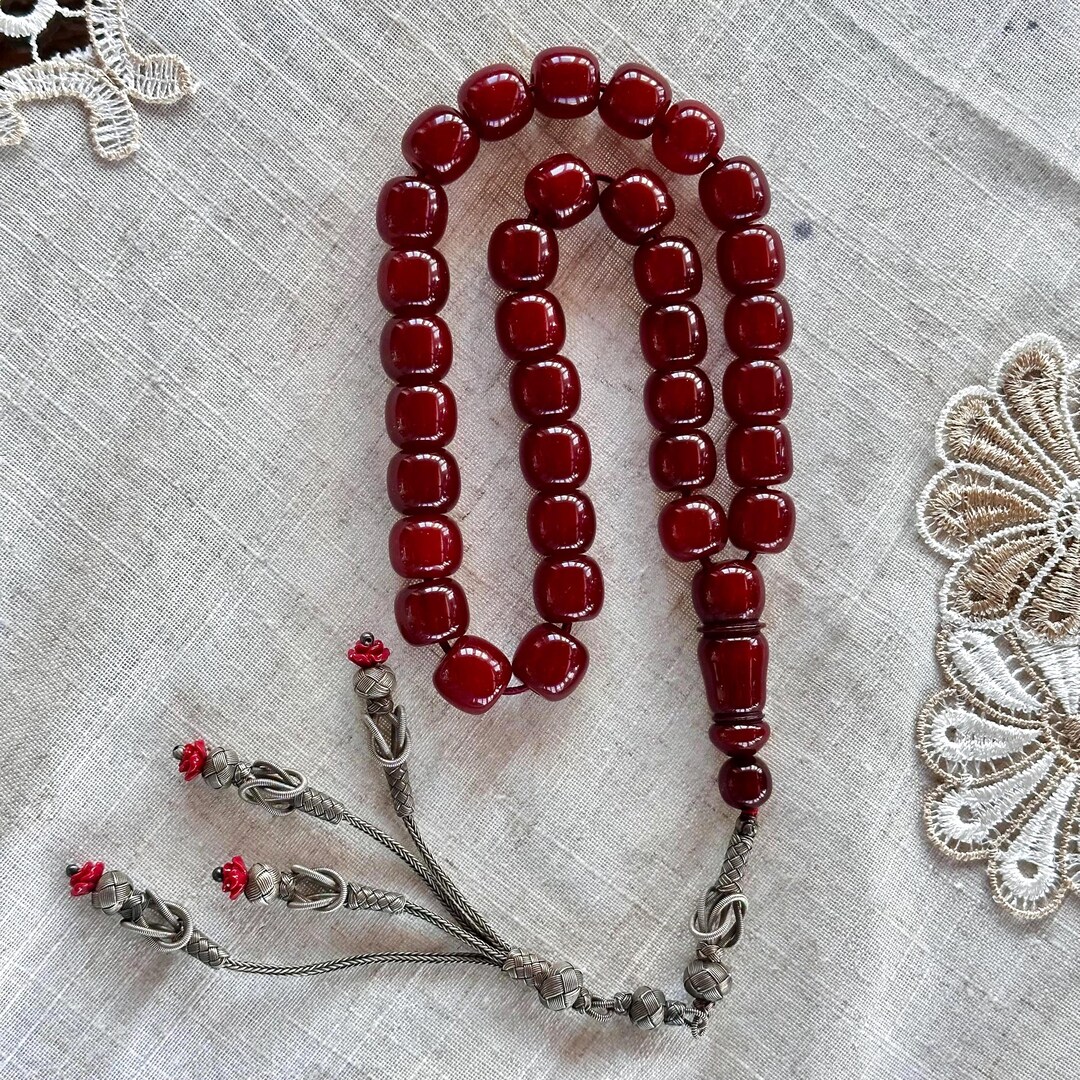 Rare Bakelite Corba Islamic Prayer Beads, Tesbih, 33 Beads Antique ...