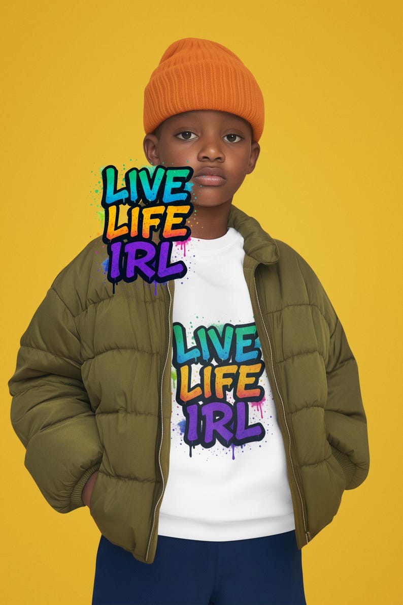 Live Life IRL Graffiti PNG Digital Design– Gen Z Must-have Design for ...