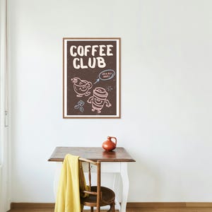Coffee Club Digital Print, Printable Stylish Decor, Bold Illustration ...