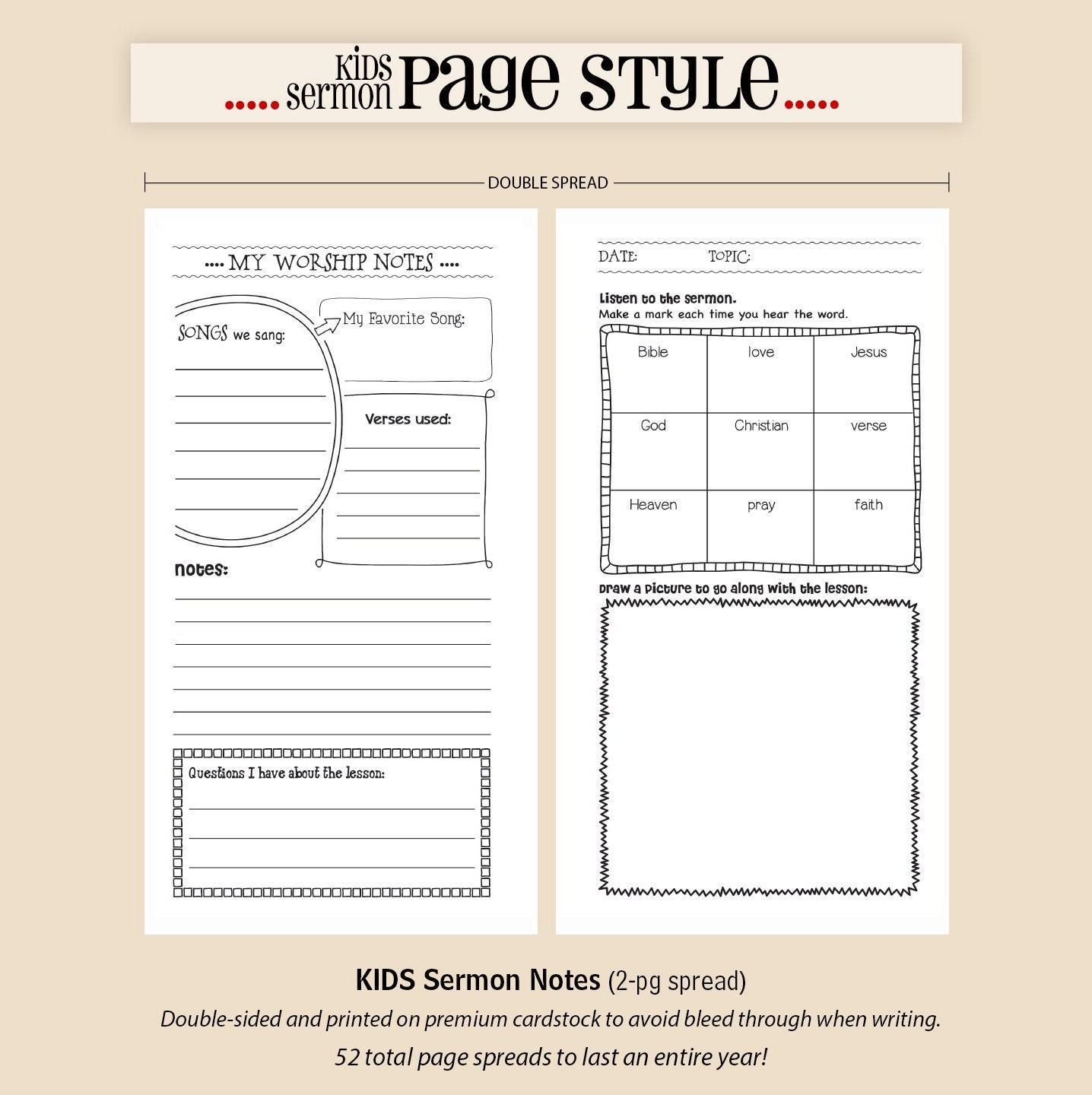 Personalized Sermon Notes Notebook for Girls: Worship Journal - Etsy