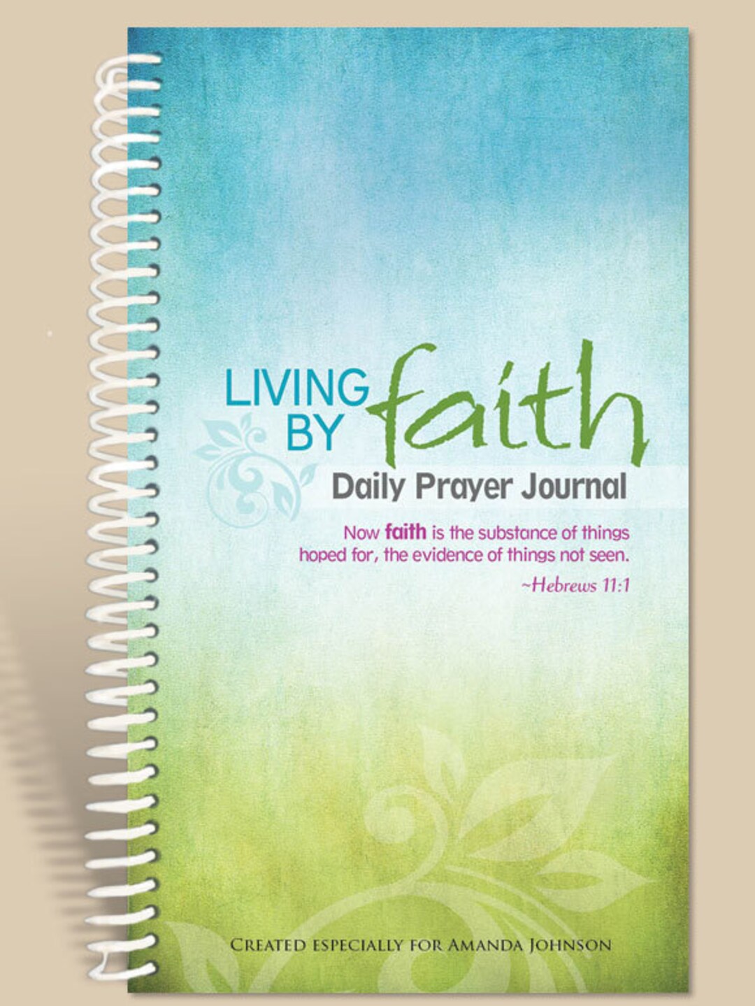 Personalized Prayer Journal / Living by Faith TEAL/ - Etsy