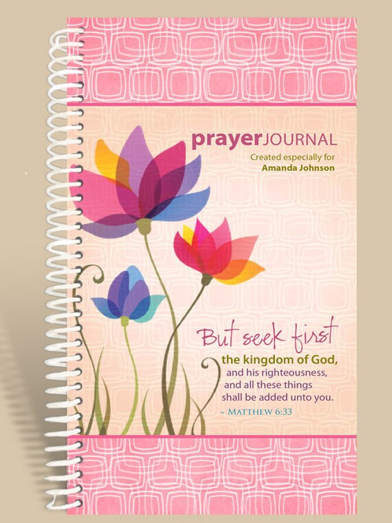 Prayer Journal / Spring Flowers Pink / Journal Notebook / | Etsy