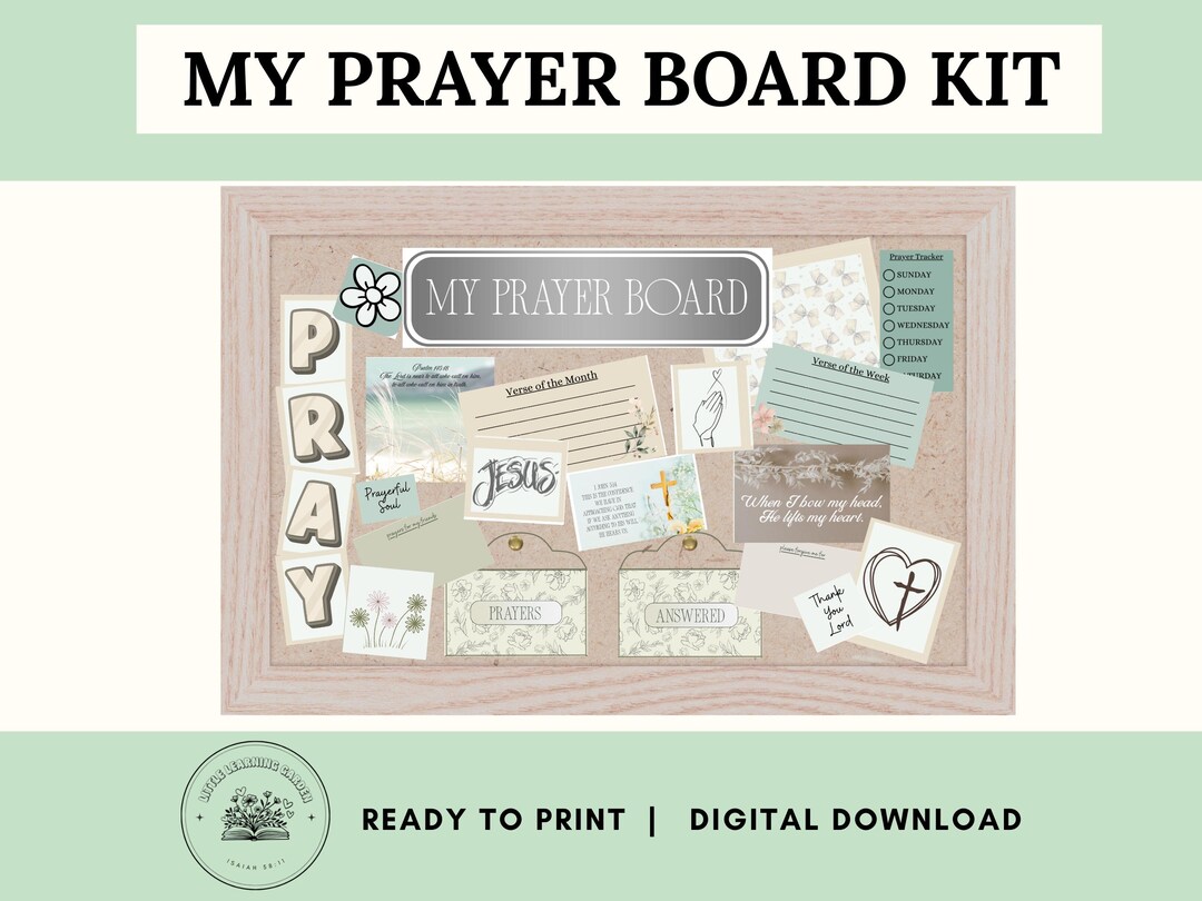 Prayer Board | Prayer Board Kit Printable | Christian Prayer Board ...