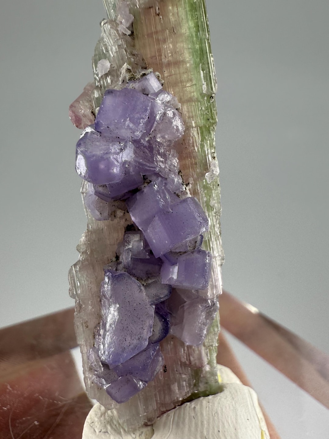 Unique Cubic Purple Apatite With Bi Colour Tourmaline Combine From ...