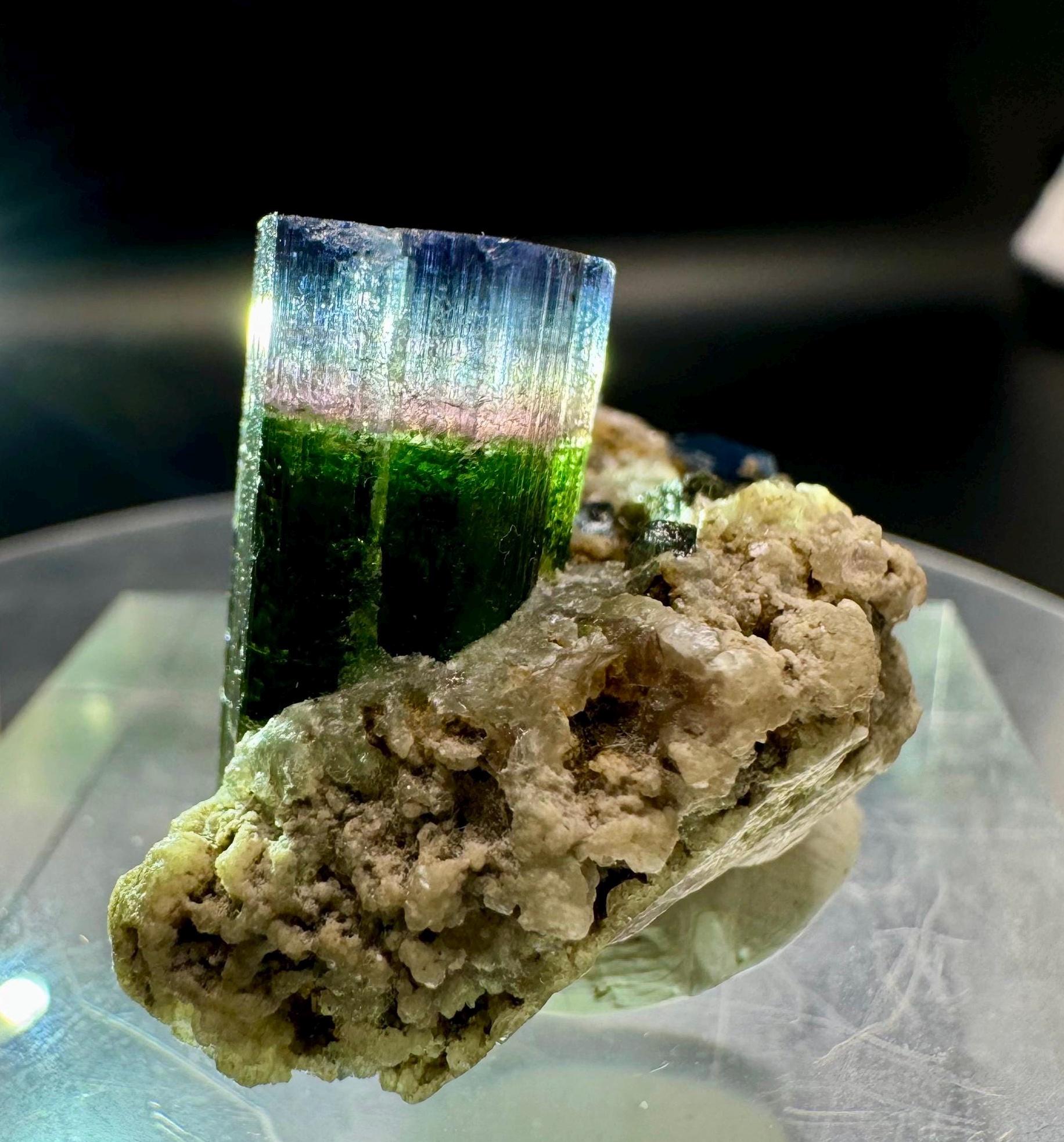 Tri-color Tourmaline Specimen: Pink, Blue, Green Crystal From ...