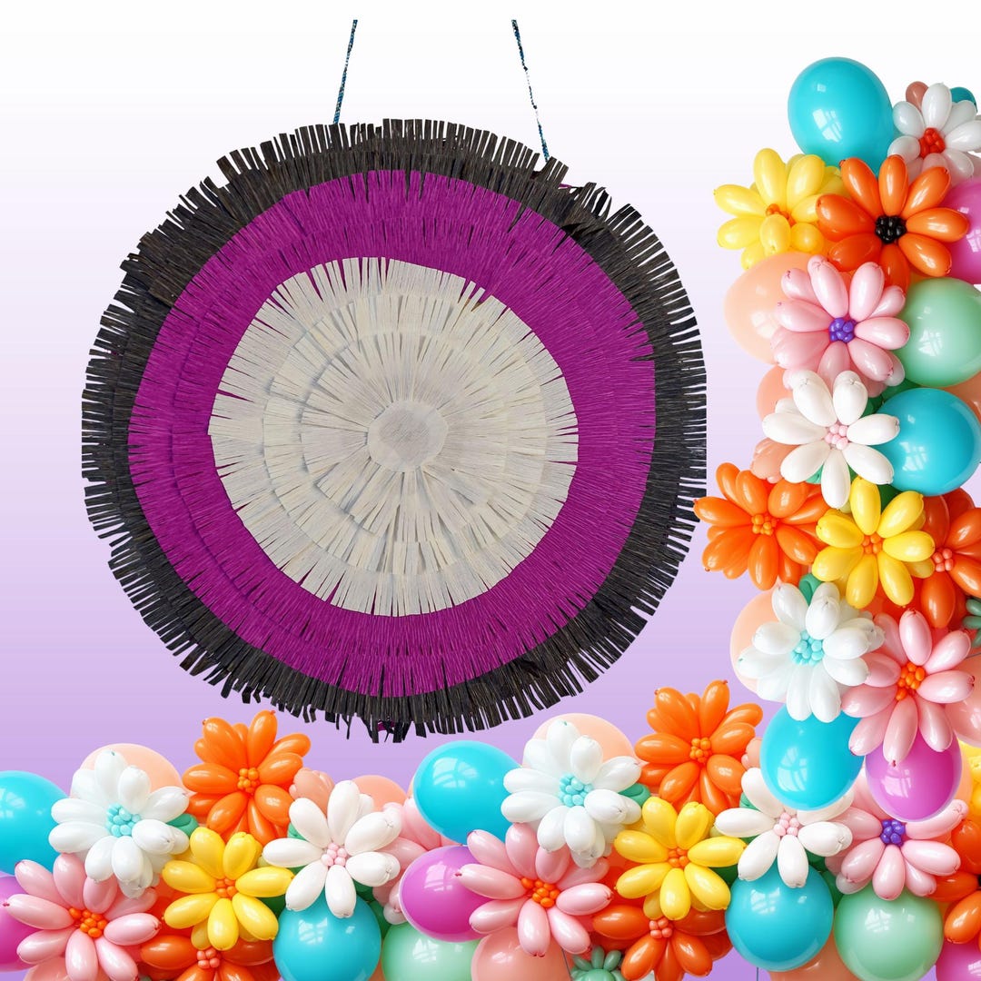 Round Piñata | Handmade Circle Design | Birthday Party Decoration - Etsy
