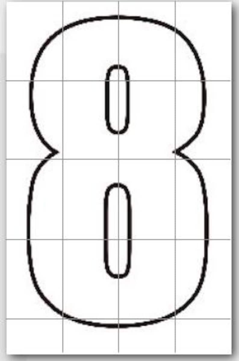 Giant Number 8 Stencil Template - Printable Large Number for Crafts ...