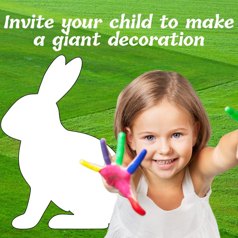 Giant Rabbit Stencil: Printable Bunny Template for Party, Pinata, Decor ...