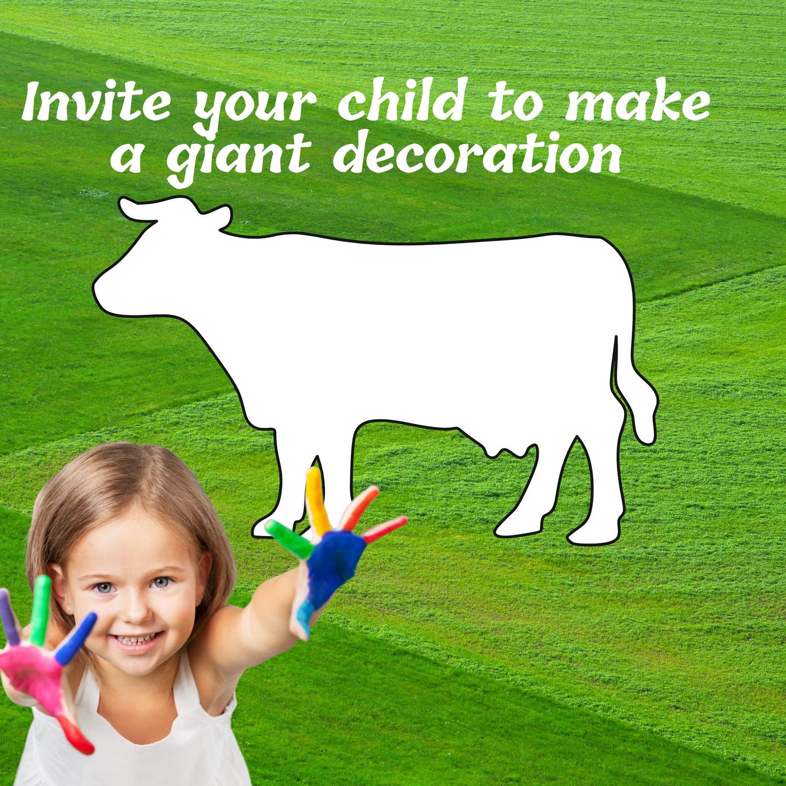 Giant Cow Stencil Template: Printable Animal Outline for Crafts (PDF ...