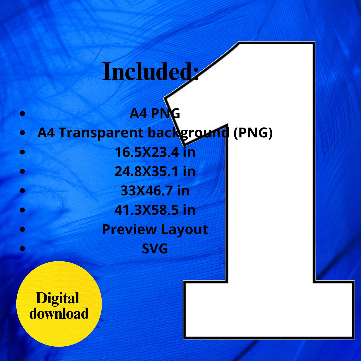 Large Number 1 Stencil – Printable Modern Font | Piñata, Cake, Craft ...