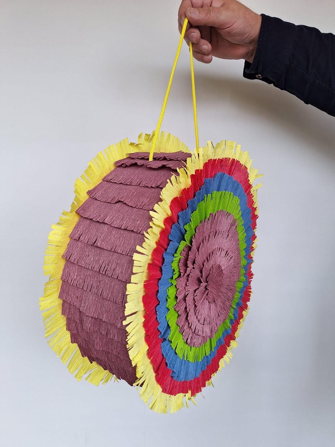 Rainbow Circle Piñata | Handmade Birthday Party Decoration | Colorful ...