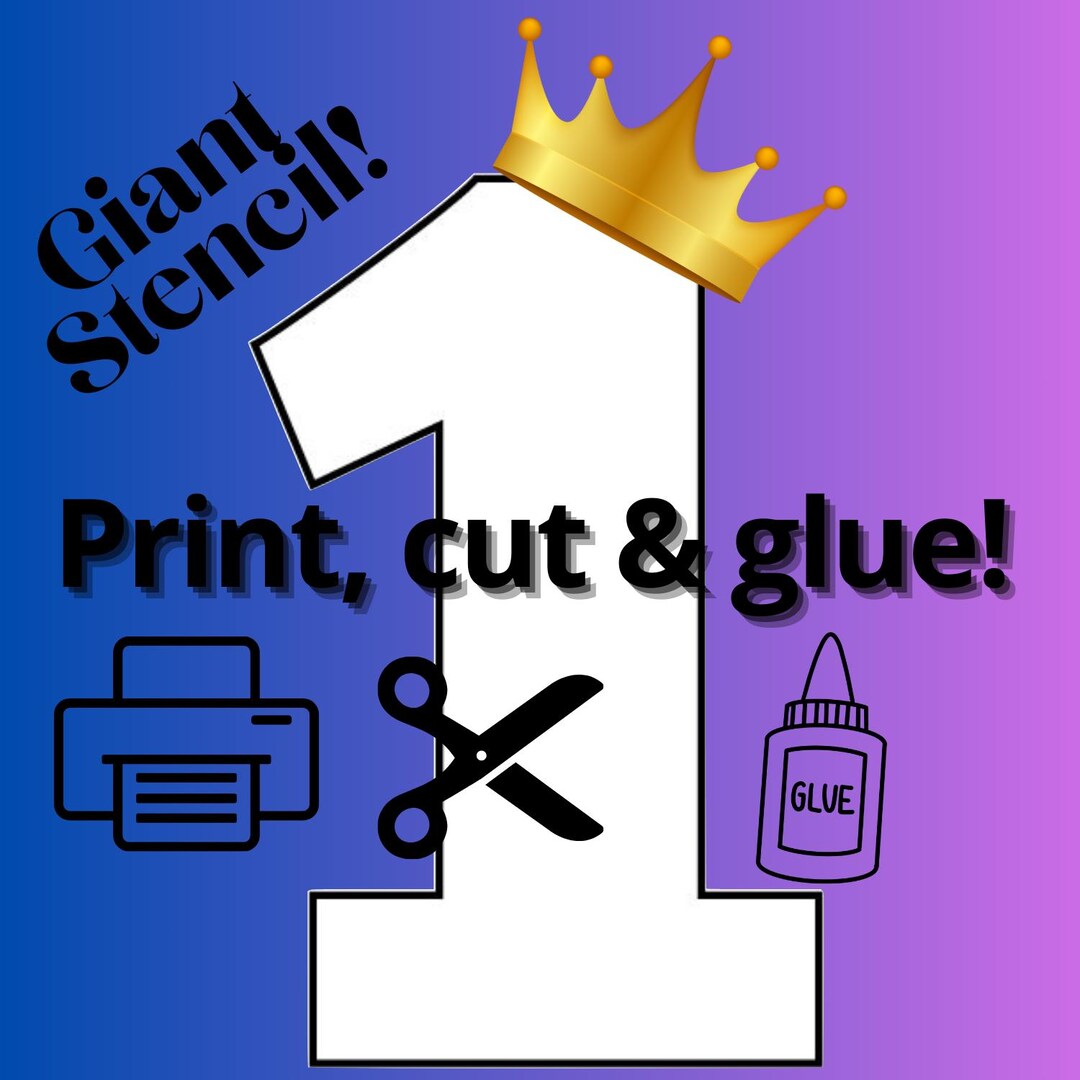 Giant Number 1 Stencil Template - Printable Large Number for Crafts ...